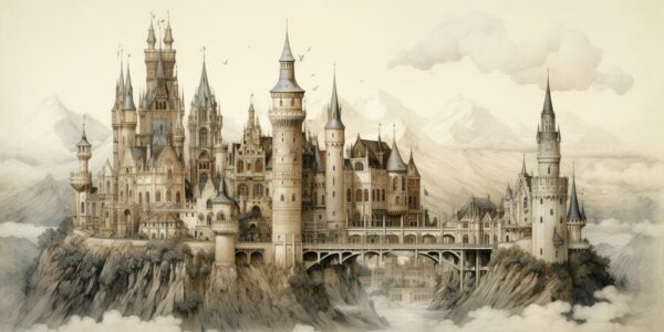 Explore Intricate Castles in the Middle Ages Drawings